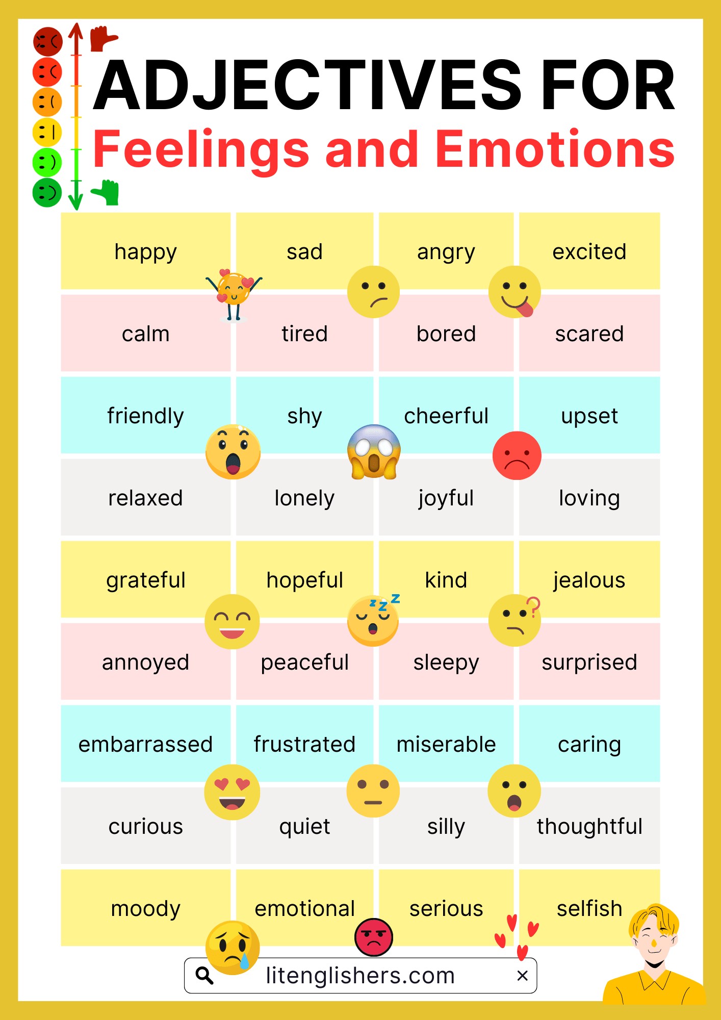 English - Adjectives for Feelings and Emotions... . . . . . . . # ...