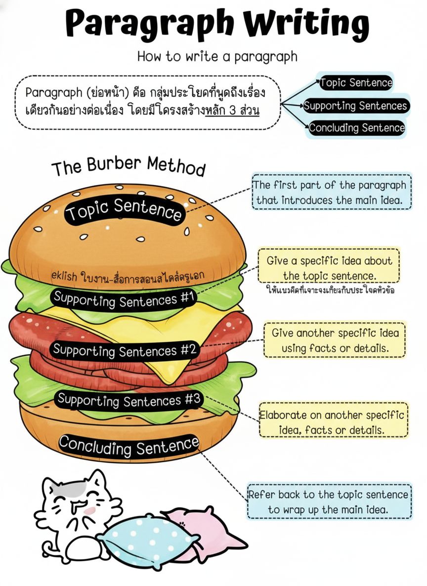 ใบงาน paragraph... - Eklish ใบงาน-สื่อการสอนสไตล์ครูเอก | Facebook
