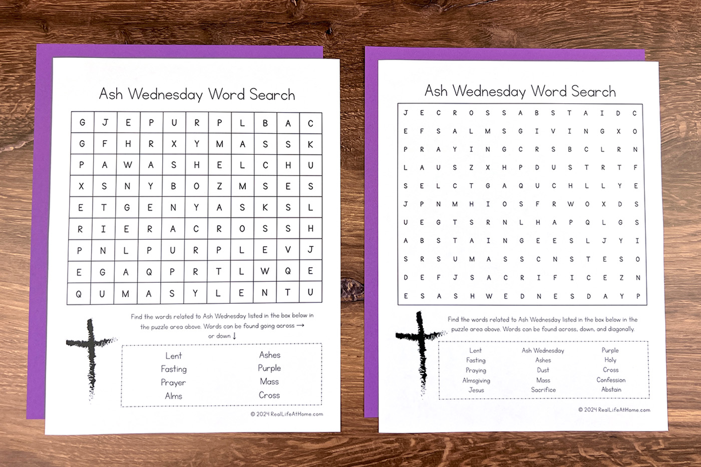 Catholic - Ash Wednesday word search printables - included in the ...