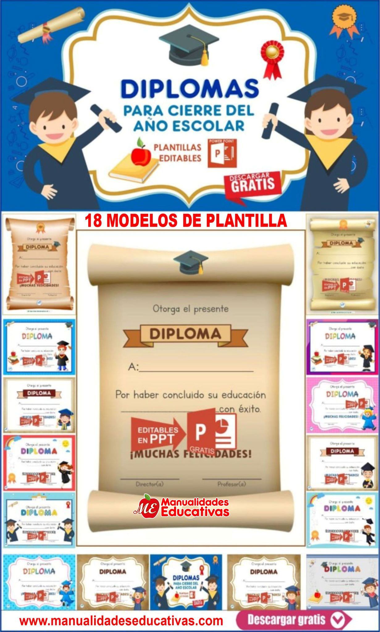 Actualizate - DIPLOMAS PARA CIERRE DEL AÑO ESCOLAR ⭕️18 PLANTILLAS 100% ...
