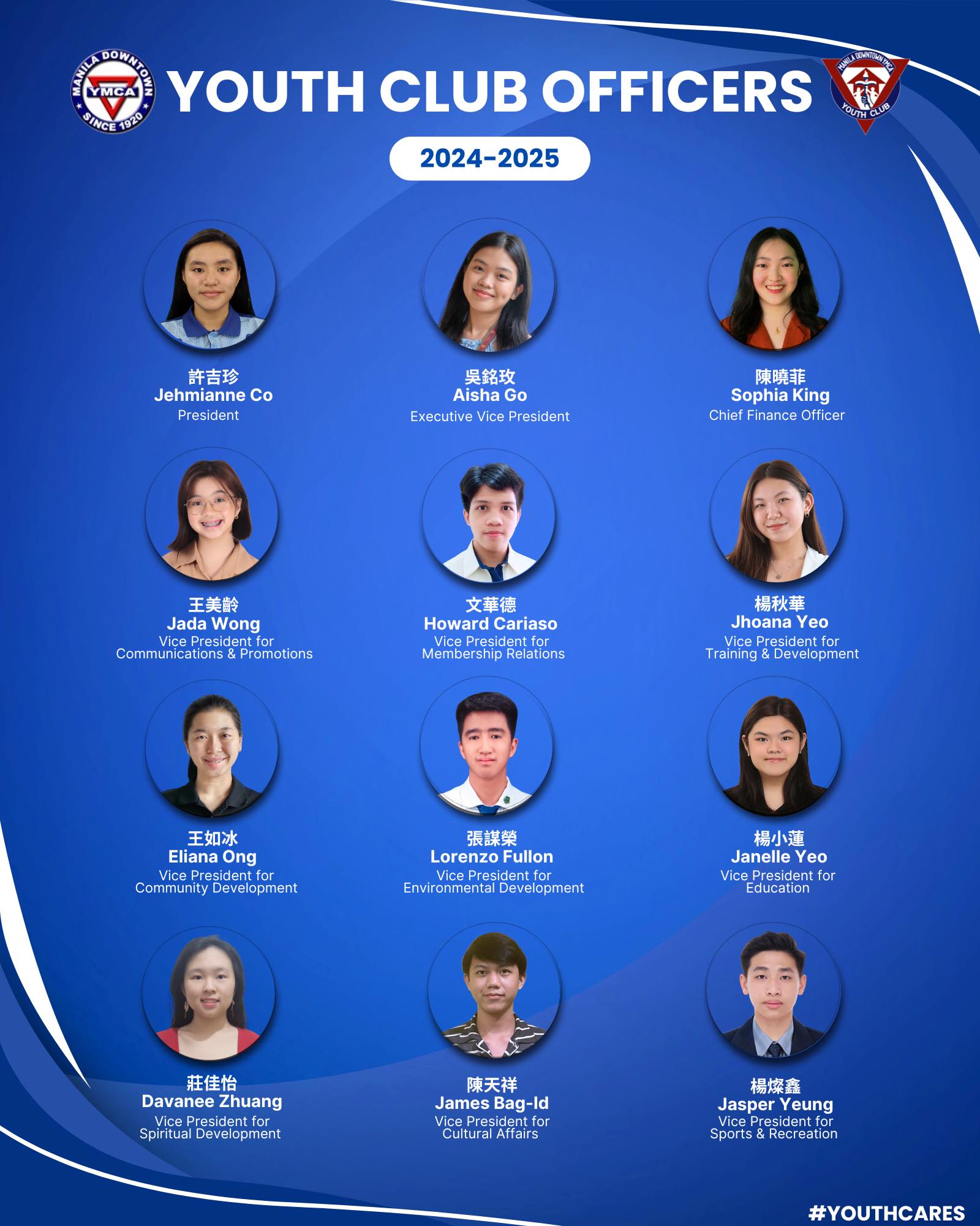 Manila The Manila Downtown Ymca Youth Club Proudly Presents Its Newly Elected Officers For The