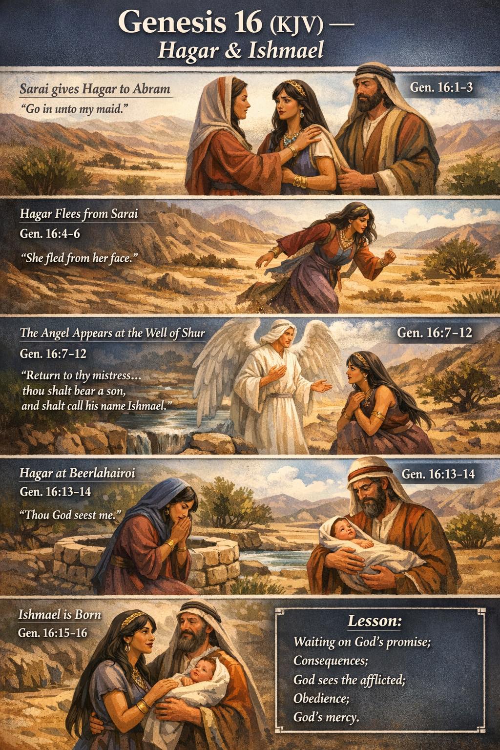 Zoey - 📖GENESIS 16 (KJV) — Hagar & Ishmael When people rush God’s ...