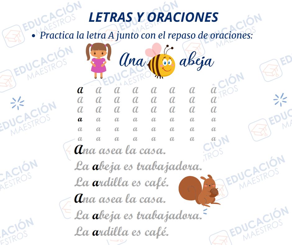 Repasa la letra "A", lee las palabras... - Educación Maestros