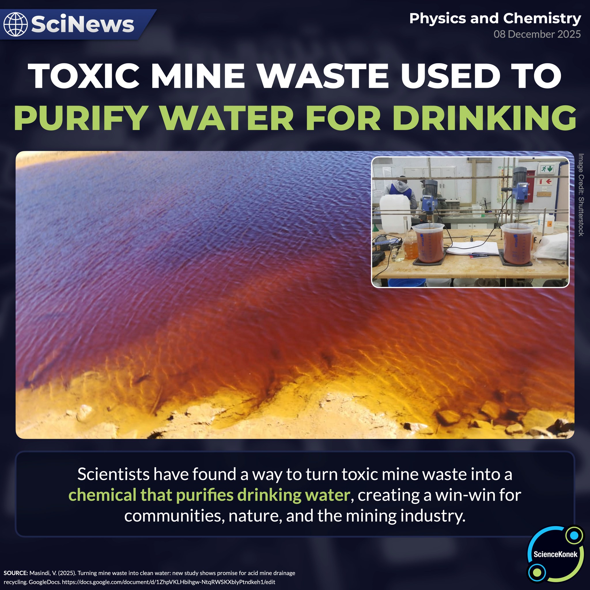ScienceKonek - #SciNews 𝗧𝗢𝗫𝗜𝗖 𝗠𝗜𝗡𝗘 𝗪𝗔𝗦𝗧𝗘 𝗨𝗦𝗘𝗗 𝗧𝗢 𝗣𝗨𝗥𝗜𝗙𝗬 𝗪𝗔𝗧𝗘𝗥 𝗙𝗢𝗥 ...