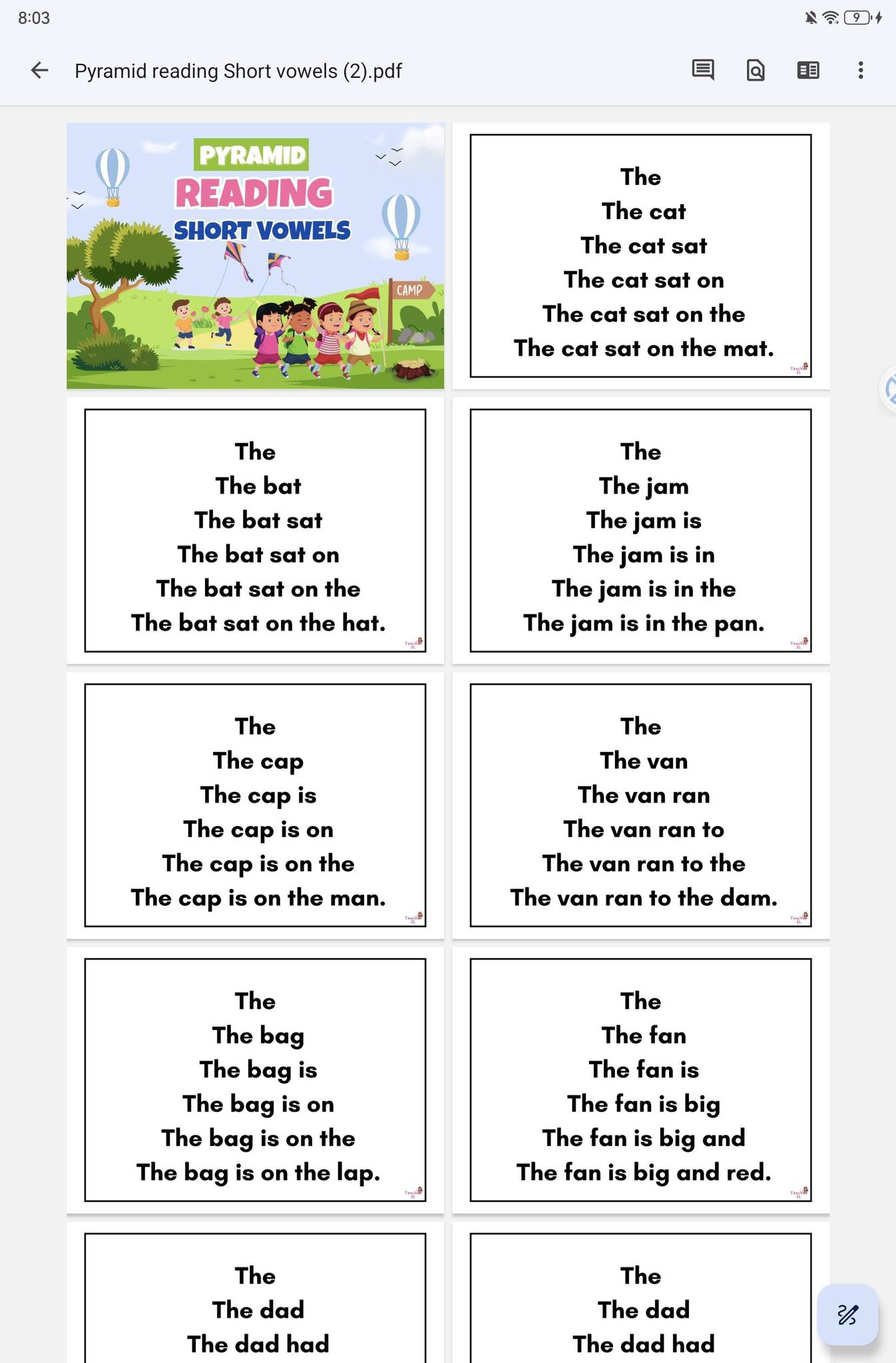 Pyramid Reading short... - Teacher El Learning Materials | Facebook