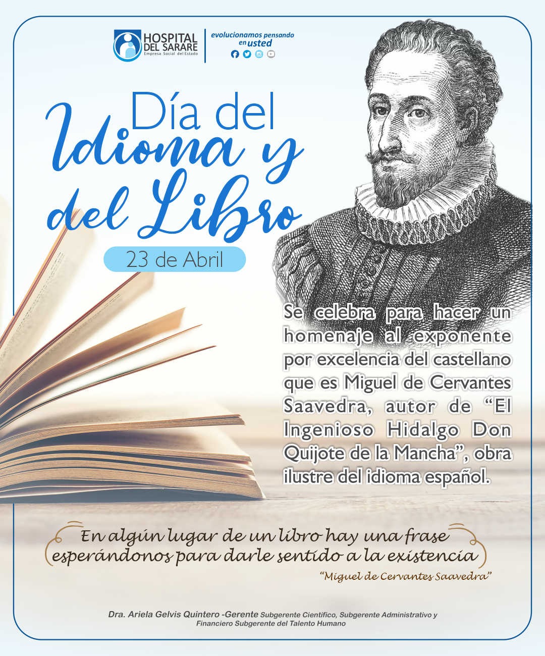 Hospital - 23 de Abril del 2024 DÍA DEL IDIOMA Y DEL LIBRO || Se ...