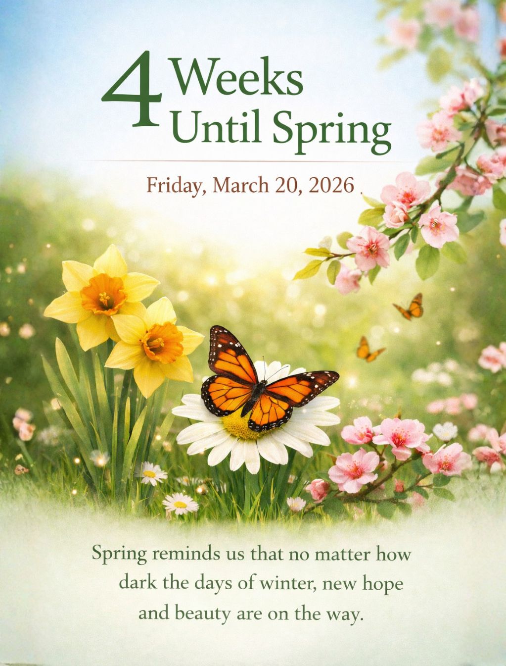 Happy - 🌿 Only 4 Weeks Until Spring 🌿 March 20, 2026 🌸 Winter is slowly ...