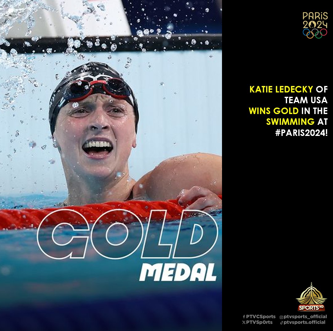 PTV - Katie Ledecky of Team USA Wins Gold in the Swimming at #PARIS2024 ...