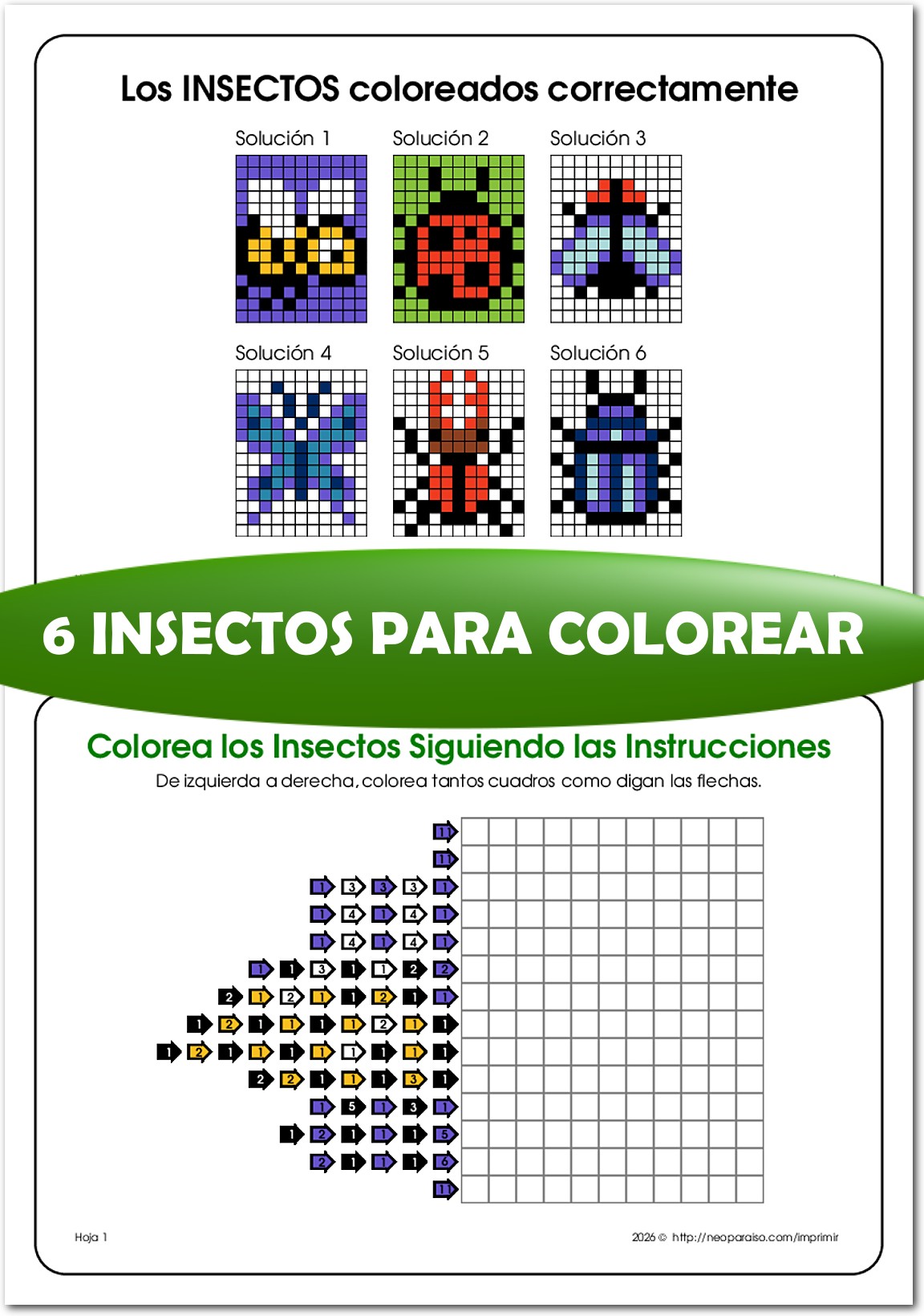 Recursos - 🐛 ¡𝗛𝗢𝗝𝗔𝗦 𝗣𝗔𝗥𝗔 𝗖𝗢𝗟𝗢𝗥𝗘𝗔𝗥 𝗜𝗡𝗦𝗘𝗖𝗧𝗢𝗦 𝗖𝗢𝗡𝗧𝗔𝗡𝗗𝗢! ¡Cuenta patas ...