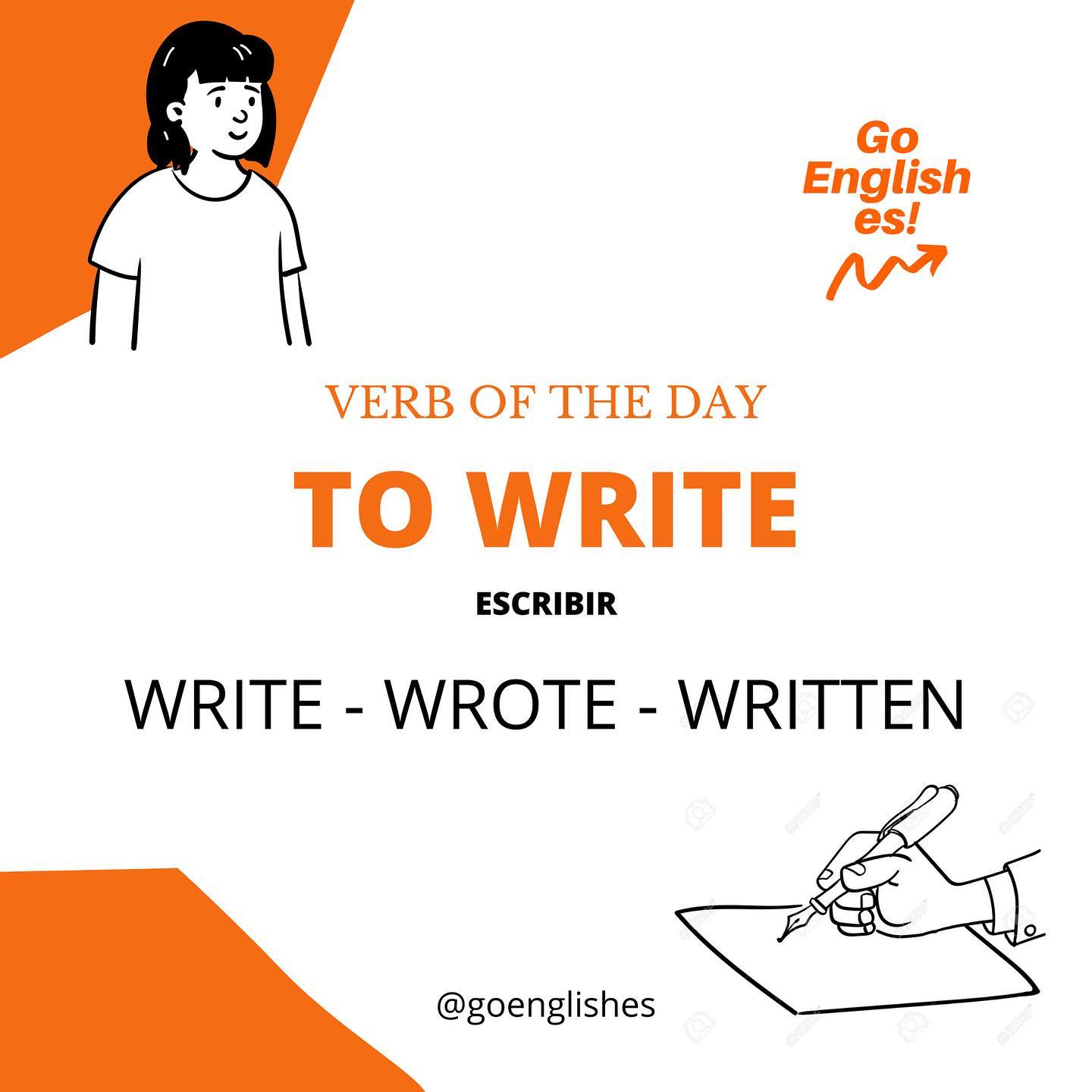 Verb of the day TO WRITE ️... - Inglés Fácil y Rápido