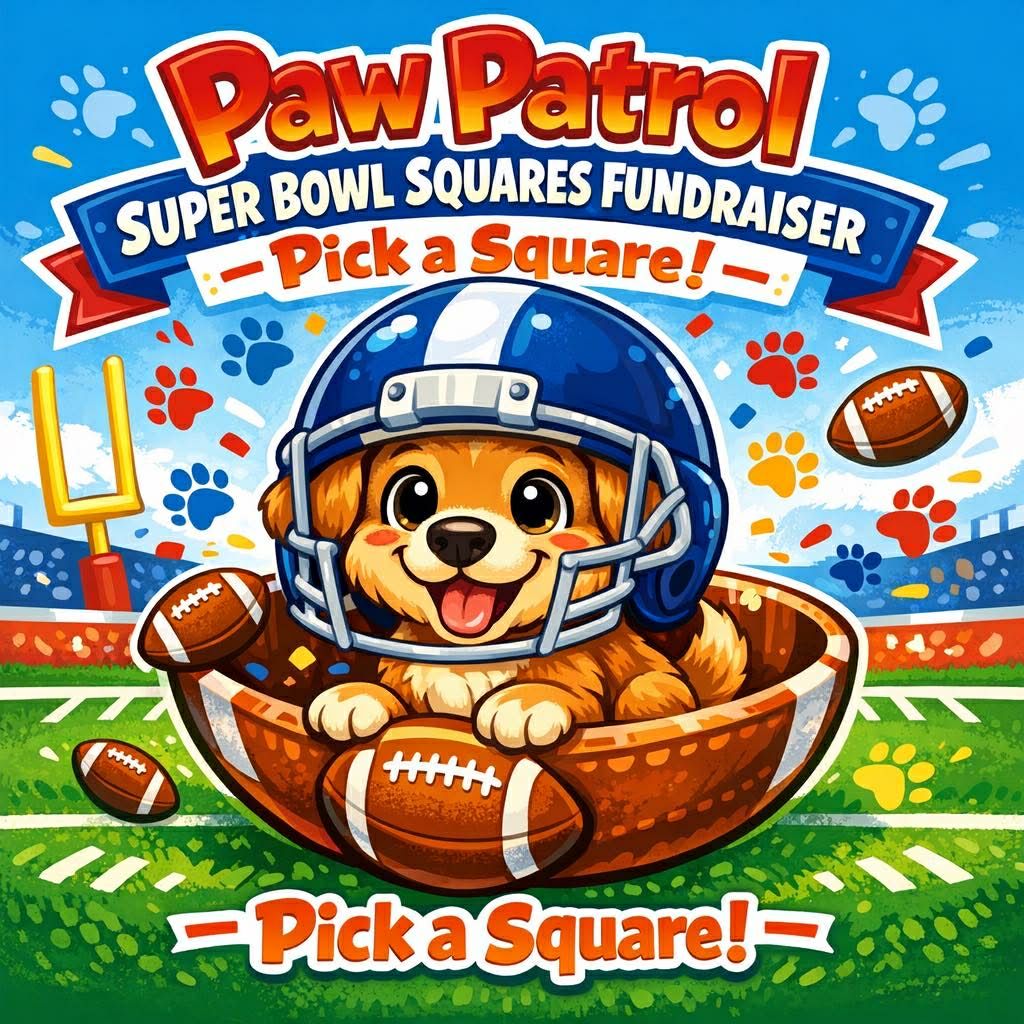 Paw - ALL SQUARES ARE NOW SOLD!!!! 🐶🏈 The Paw Patrol Puppy Bowl meets ...