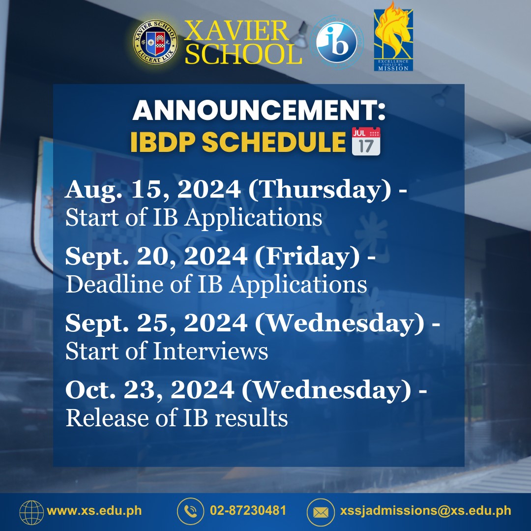 Xavier - Attention Grade 10 XS Parents! 📣 The IBDP application for 2025 ...