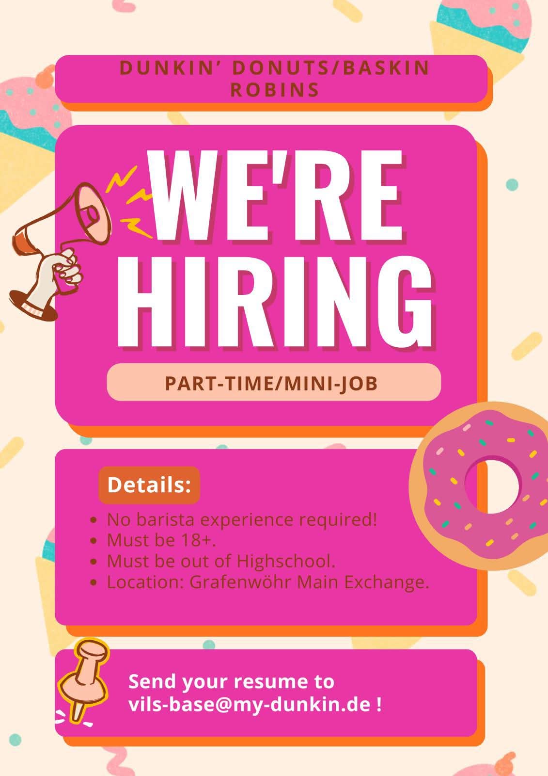 Tower Barracks - Dunkin/Baskin are... - Grafenwoehr Exchange | Facebook