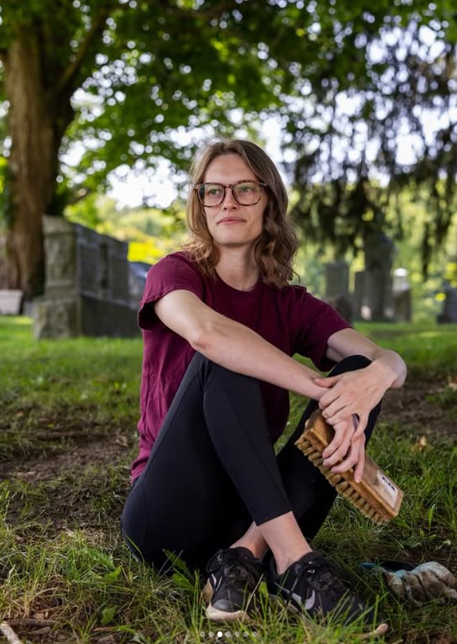 Have you ever noticed a blue headstone in a cemetery? There are lots of ...