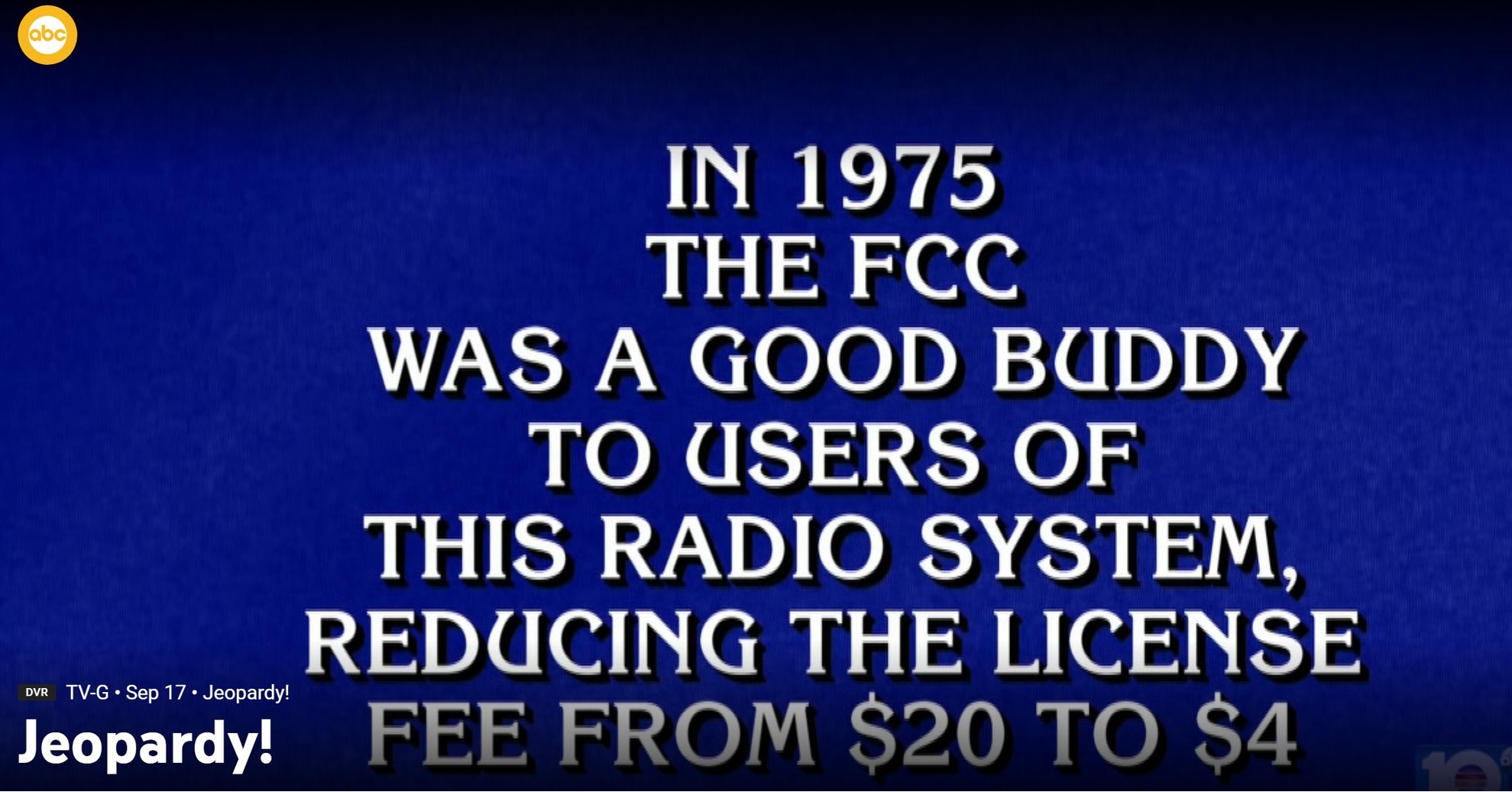 Bells CB - I finally got an answer right tonight on Jeopardy