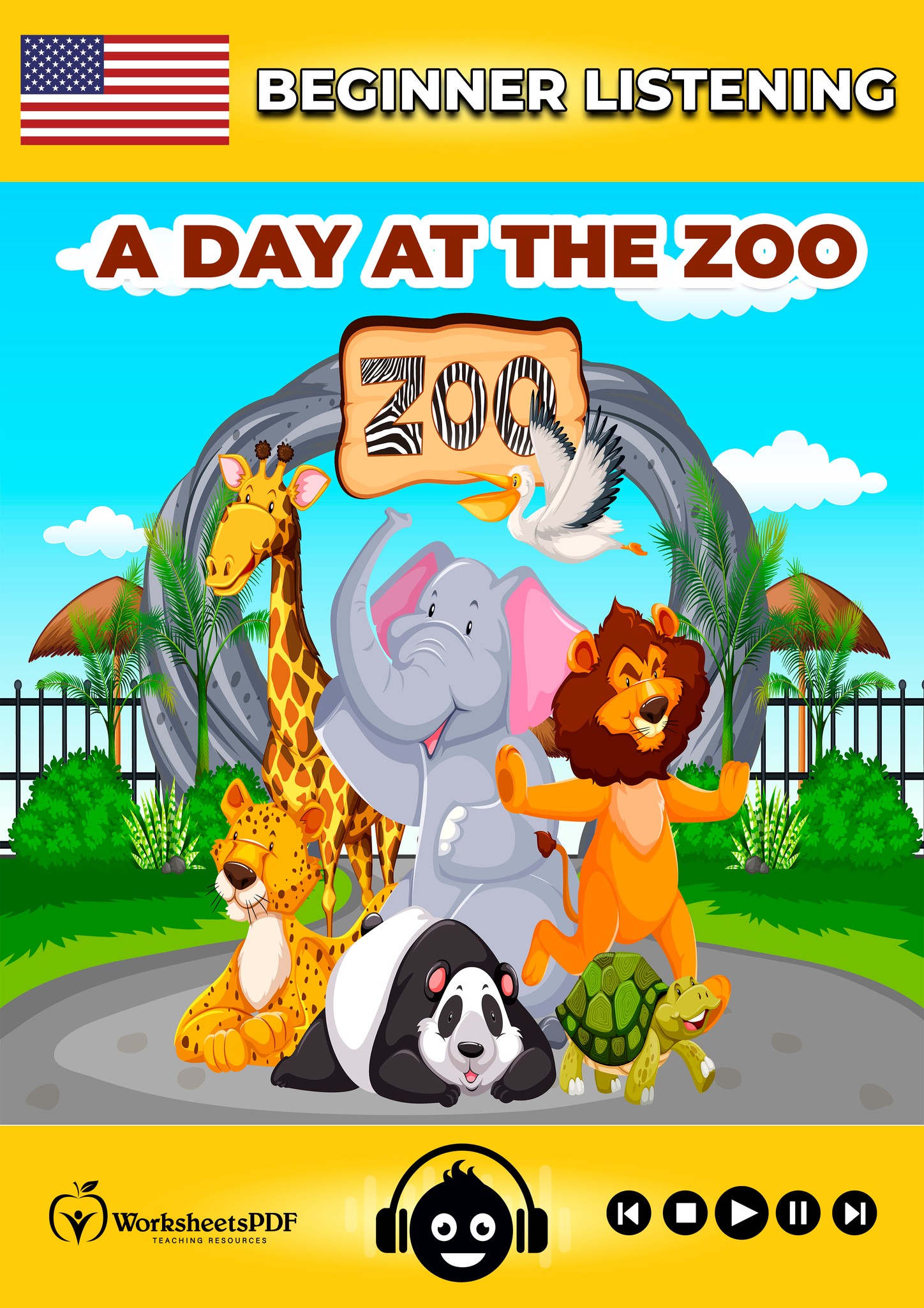 Worksheets PDF - A Day at the Zoo – Listening...