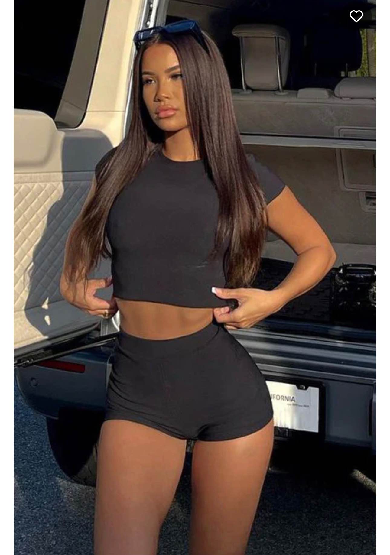 White Fox Black Ribbed Booty Shorts Shorts Port Macquarie New