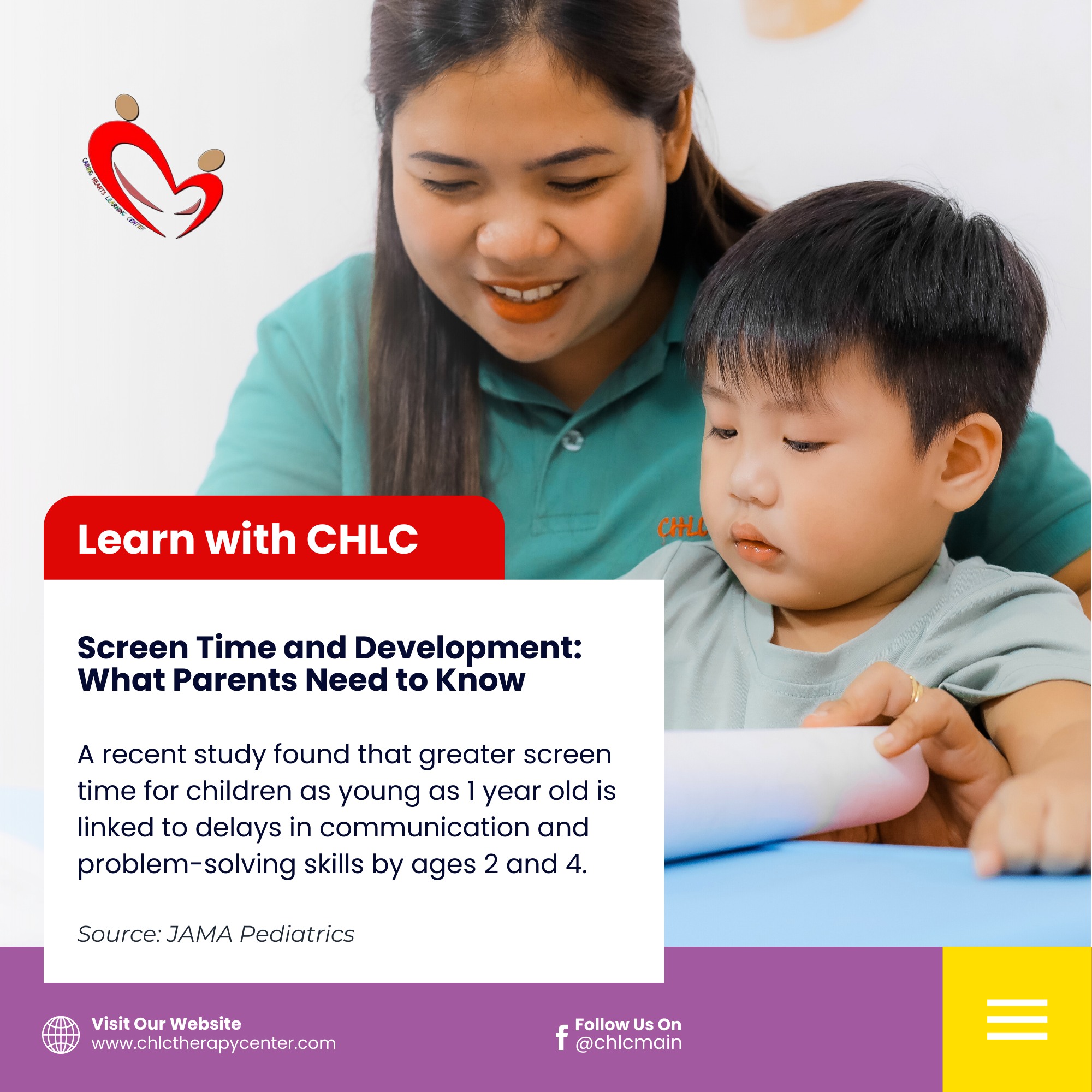 CHLC - Screen Time and Development: What Parents Need to Know A recent ...