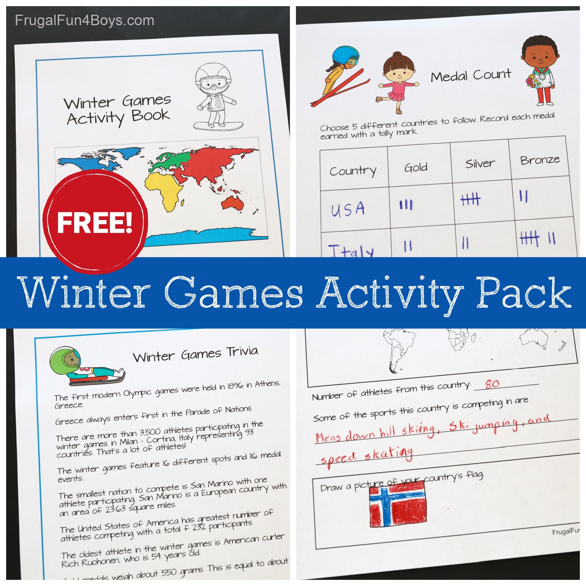 Frugal - Run over and print this Winter Olympics Activity Pack!! It's ...