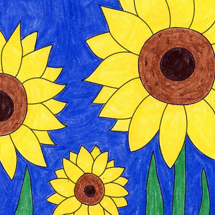 How to draw a Sunflower, the... - Art Projects for Kids