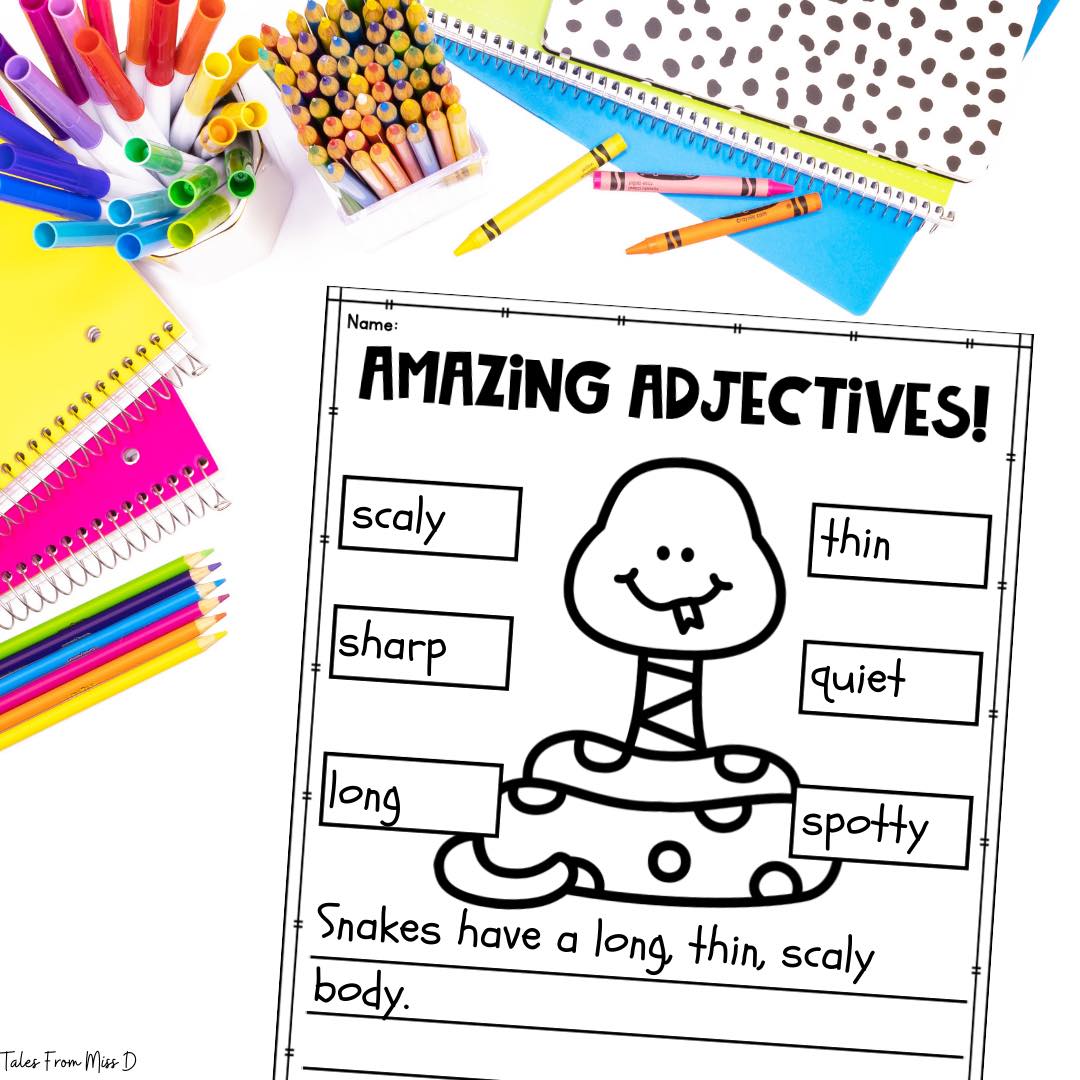 New! Practise using adjectives to... - Tales From Miss D
