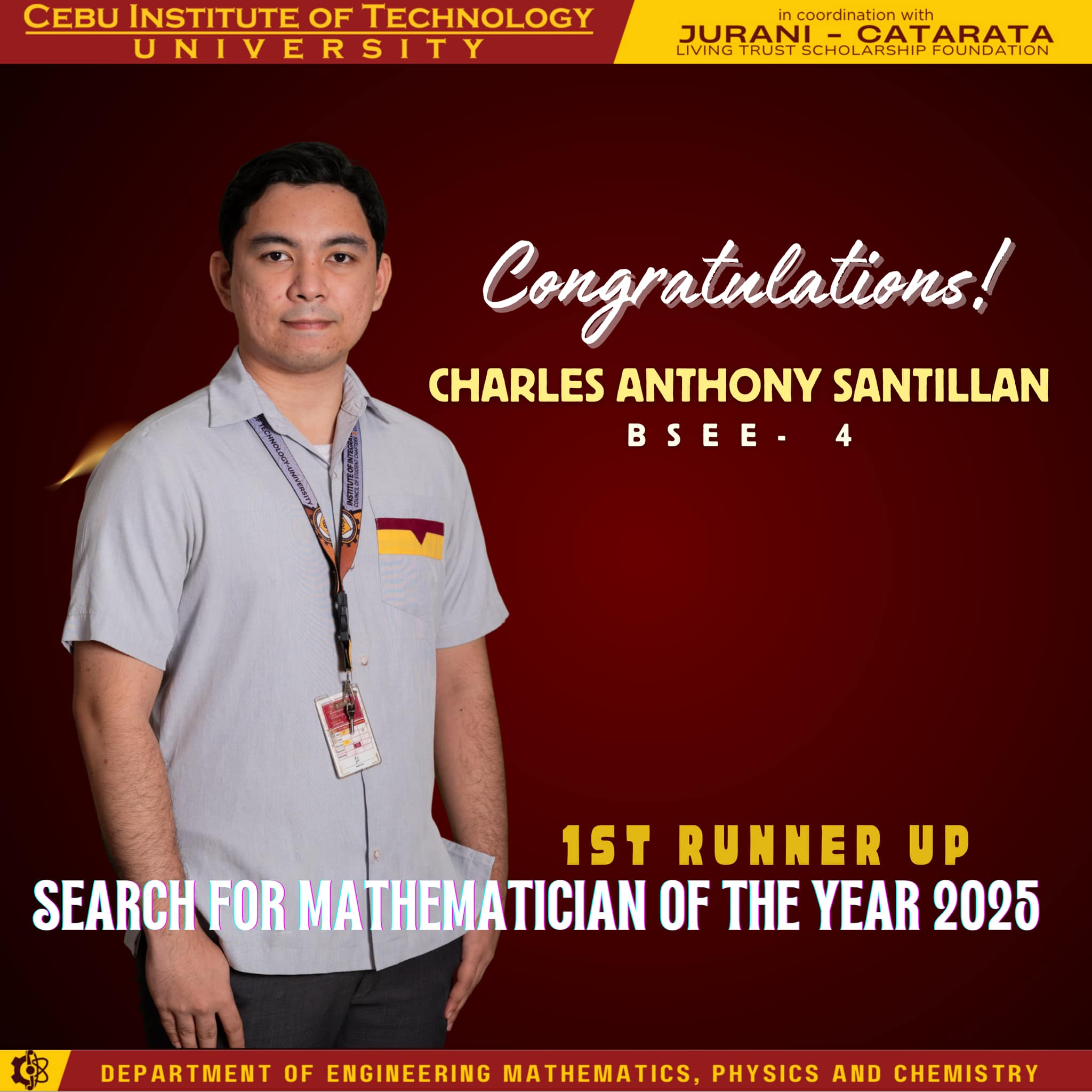 CIT-U Mathematician of... - CIT-U Mathematician of the Year
