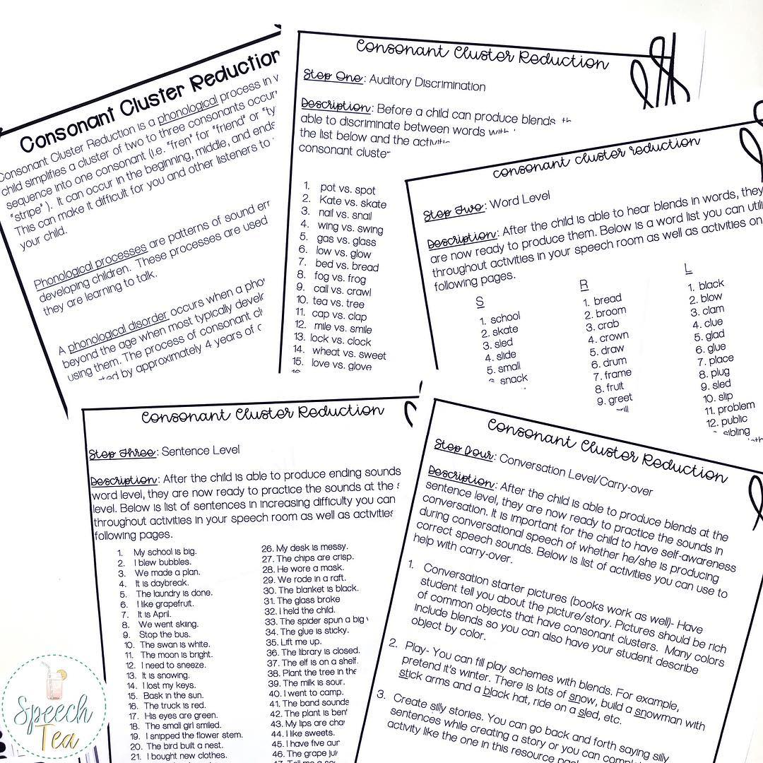 Speech Tea - 🚨NEW! Consonant Cluster Reduction Activities...