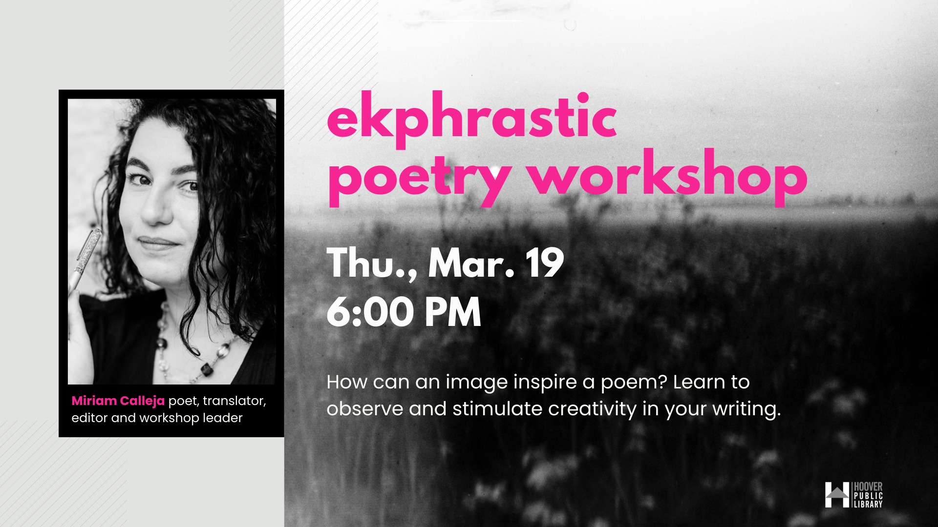 Ekphrastic Poetry Workshop