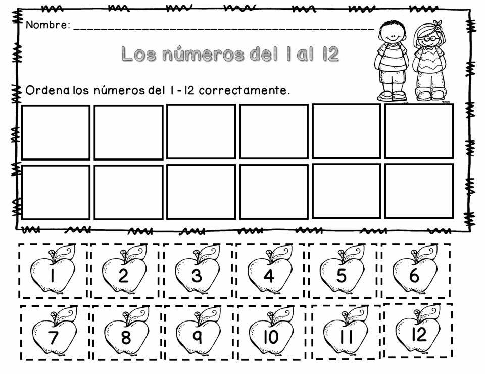 Made - Hoja de tarea para practicar los números del 1-12. Pueden darle ...