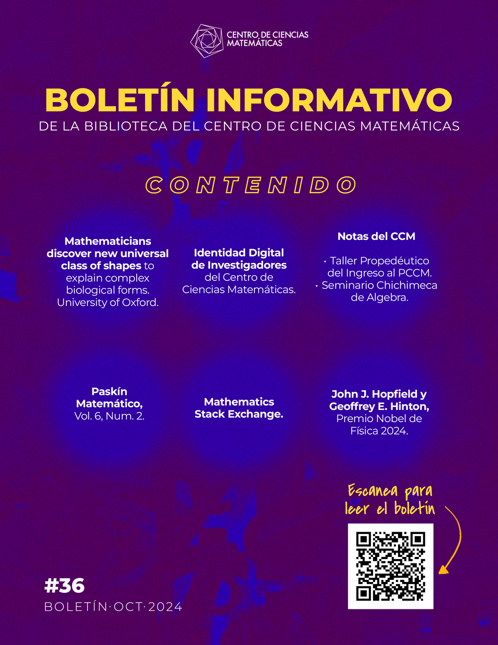 Les compartimos el... - Centro de Ciencias Matemáticas, UNAM