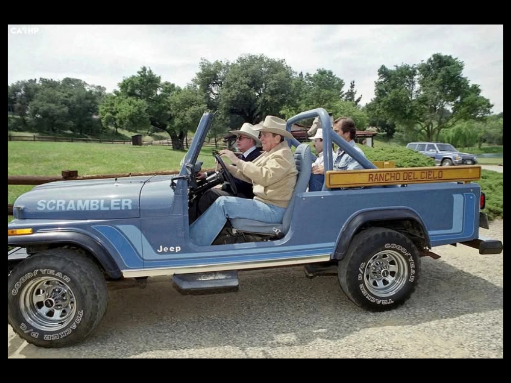 Gasoline Soul Ronald Reagan In His Jeep Scrambler On His Ranch In