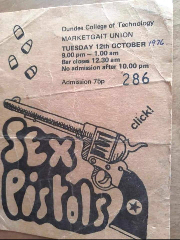 12th October 1976 Ticket Sex Pistols Photo Archive Facebook