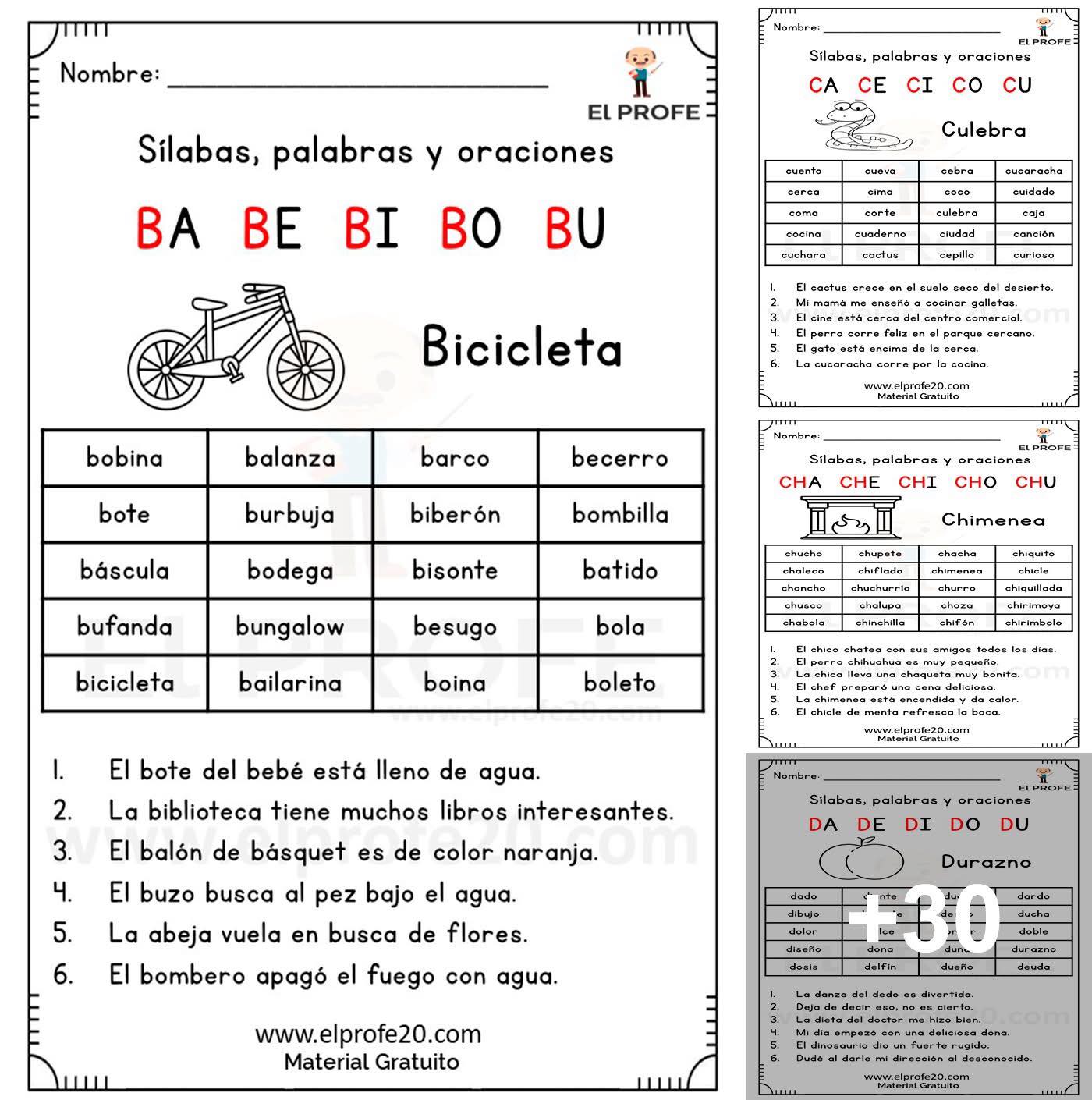 Lectura de sílabas,... - El Profe - Material educativo | Facebook
