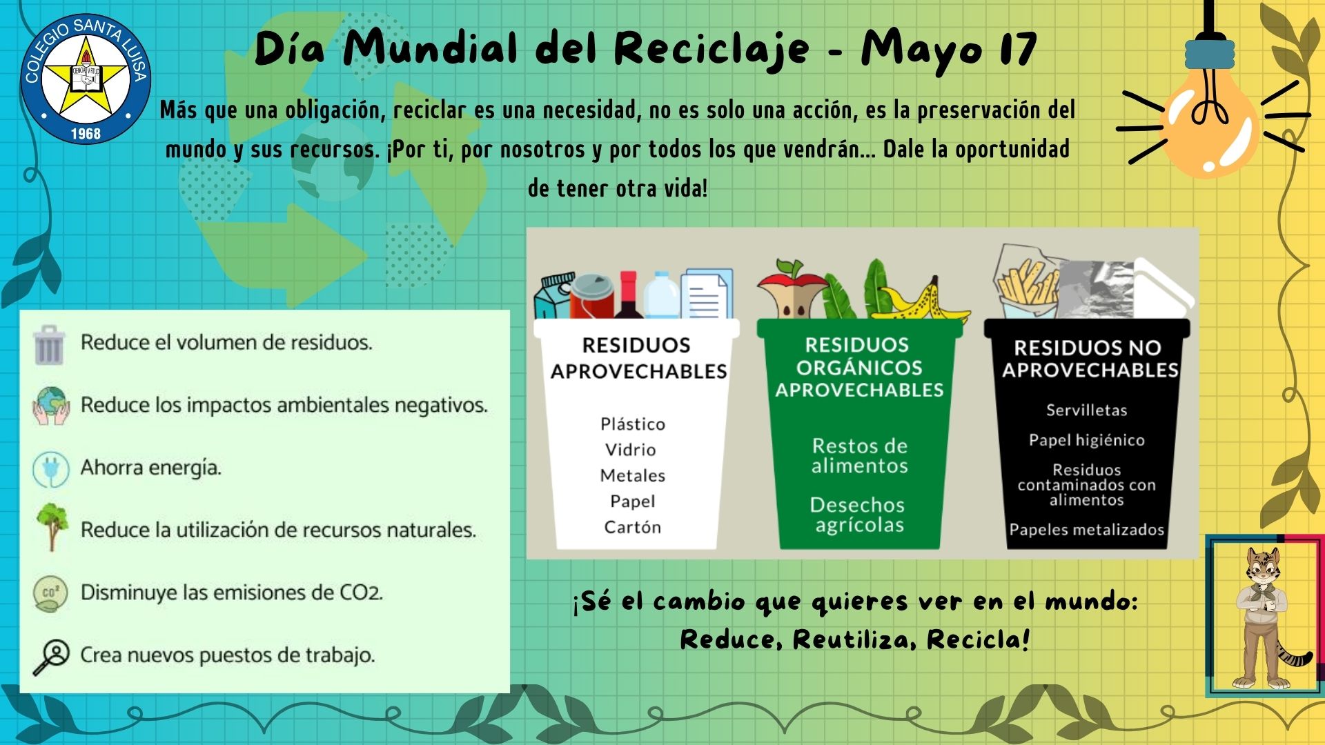 Día Mundial del Reciclaje - 17 de... - Colegio Santa Luisa