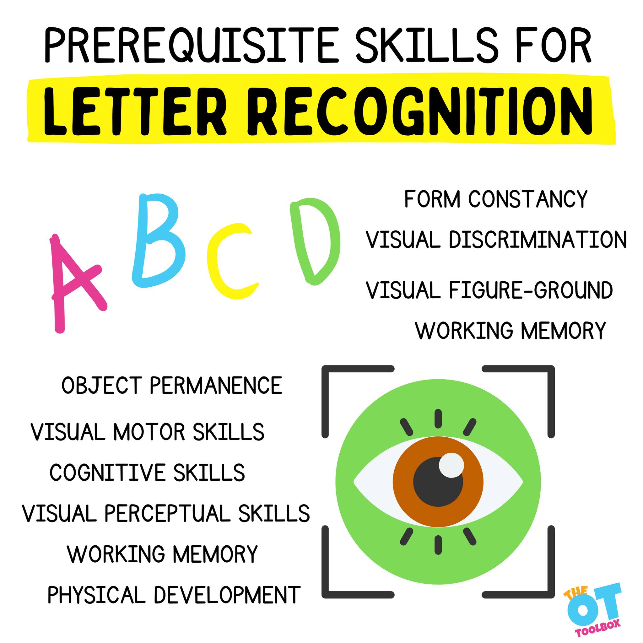 The OT Toolbox - Letter recognition requires many skills... | Facebook