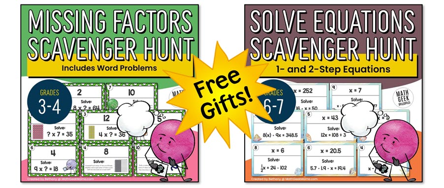 Teaching - You can grab these two fun math scavenger hunts for free ...