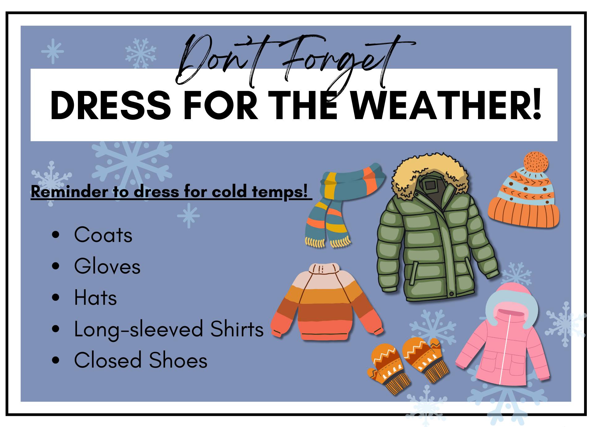 Bourbon Elementary School - ️ As winter weather has arrived, we want to ...