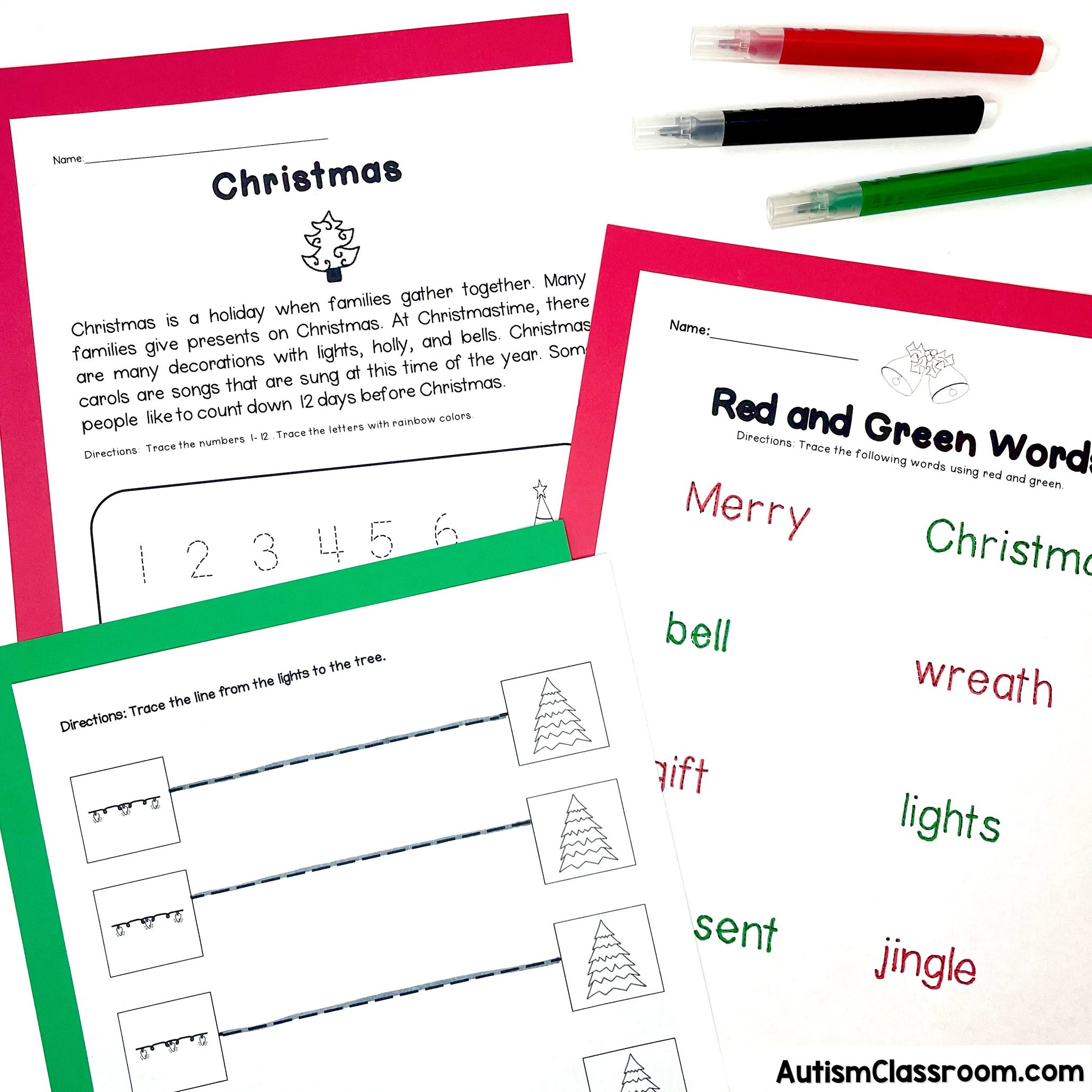 These Christmas and holiday worksheets... - Autism Classroom